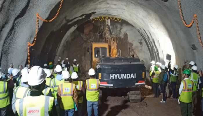 Both Ends of the Second Major Tunnel of the Bhanupalli-Berry Rail line ...